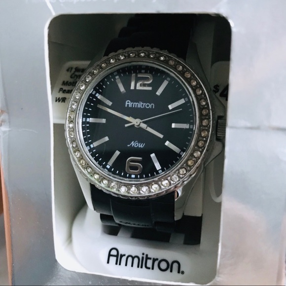 Armitron | Accessories | Armitron Now Womens Swarovski Crystal Black ...